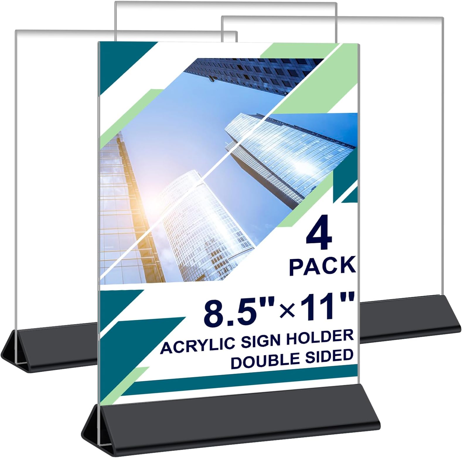 Amazon.com : DunGu 4 Pack Acrylic Sign Holder 8.5 x 11, Clear Tabletop ...