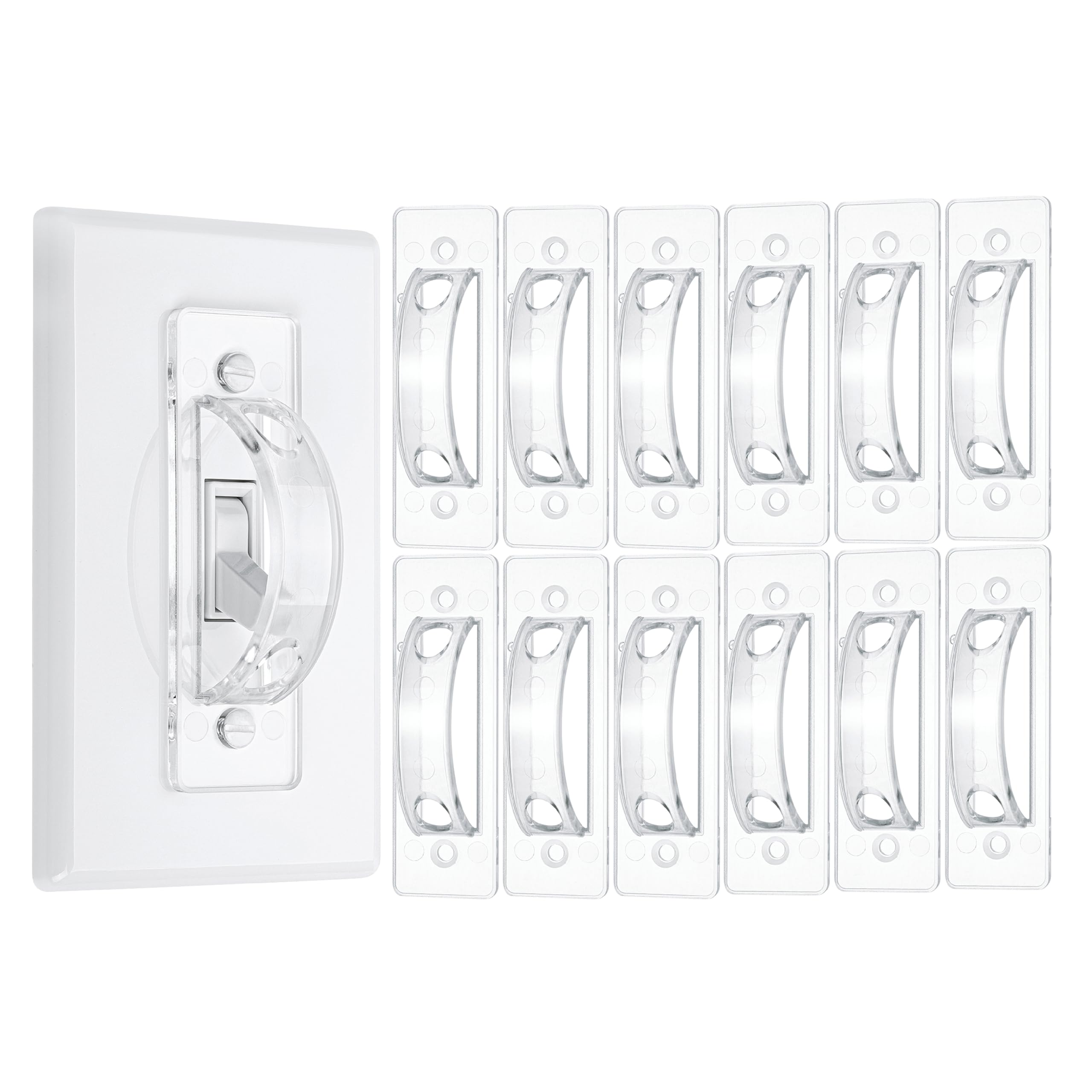 Snapklik.com : Bates- Light Switch Guard Cover, 12 Pack, Clear, Toggle ...