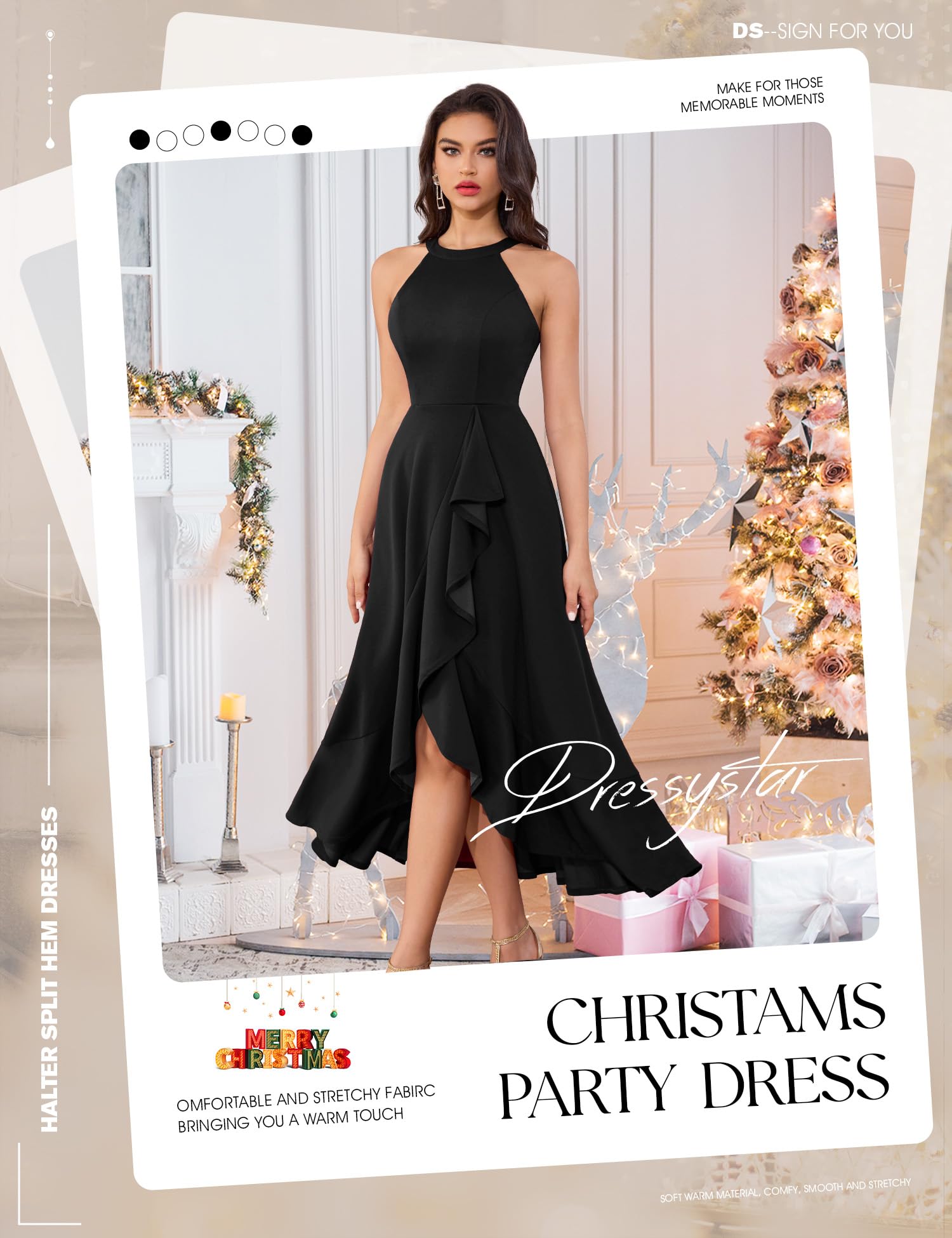 Snapklik.com : Womens Halter Split Hem Party Dress Elegant Long Formal ...