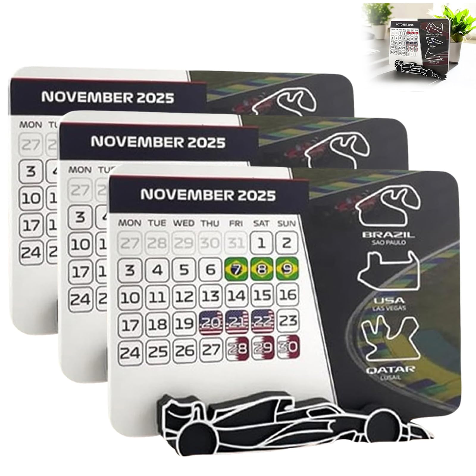 Snapklik.com : 3PCS Formula Calendars 2025 F1Calendar 2025 Desktop ...