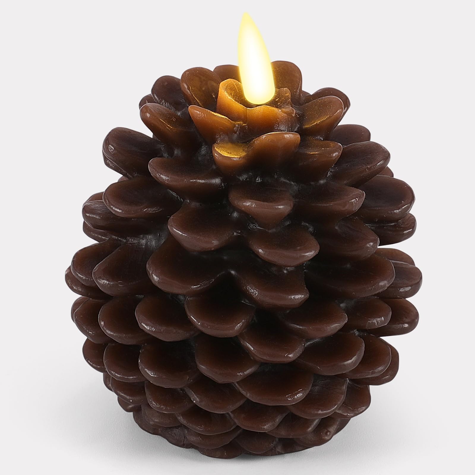 Amazon.com: Luminara Pine Cone Candles Flameless Candles Unscented ...