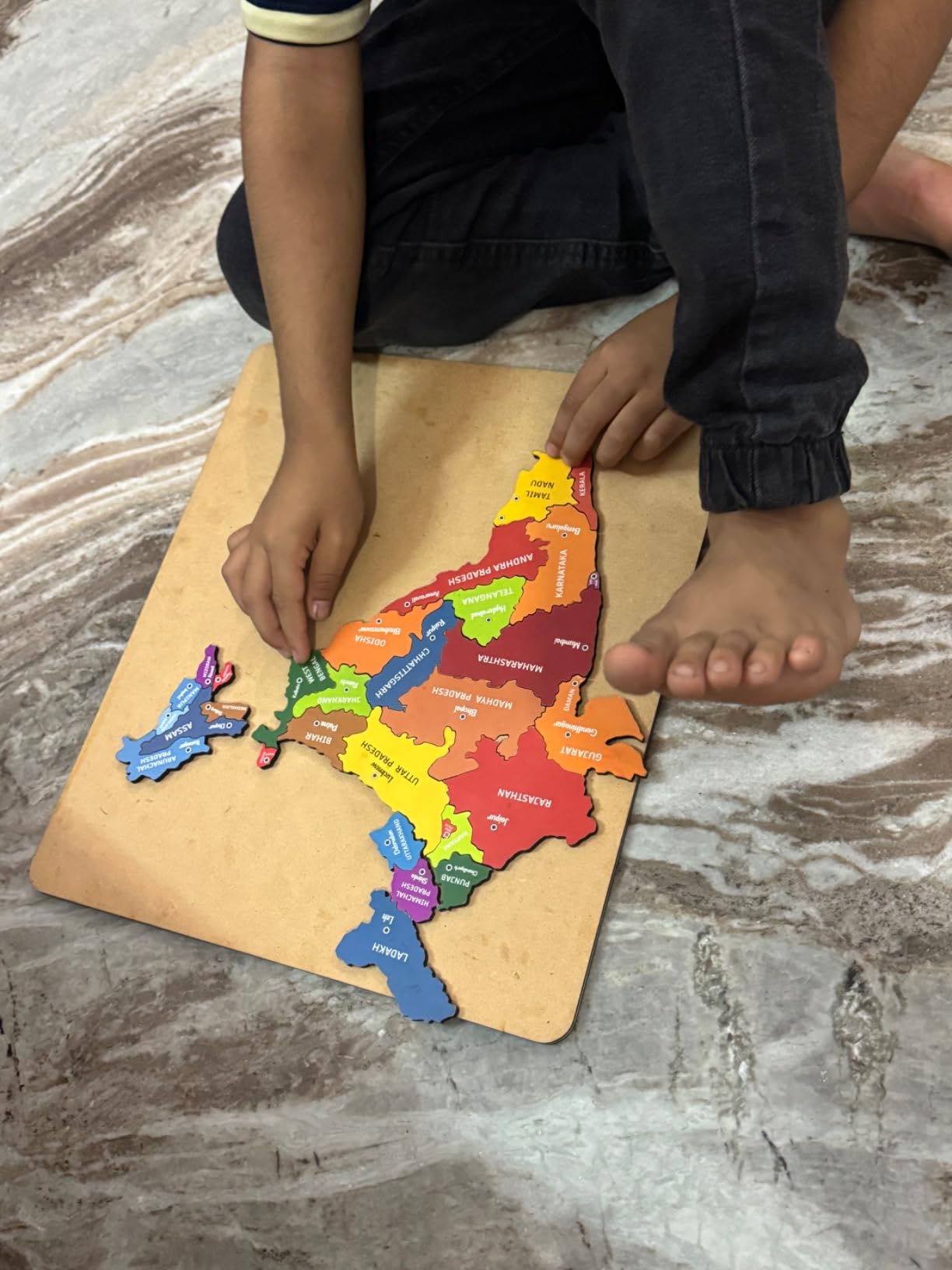 Webby Wooden Educational India Political Map States Capital Learning ...
