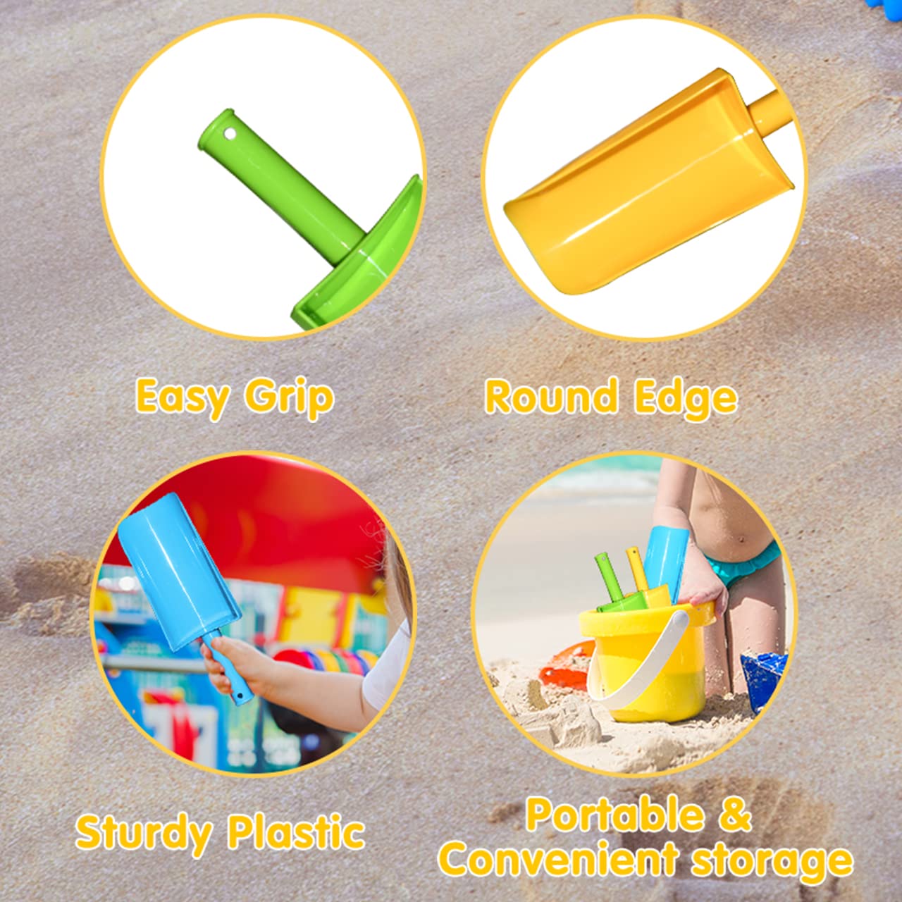 Snapklik.com : QINGLER Sand Beach Shovels For Kids Heavy Duty Plastic ...