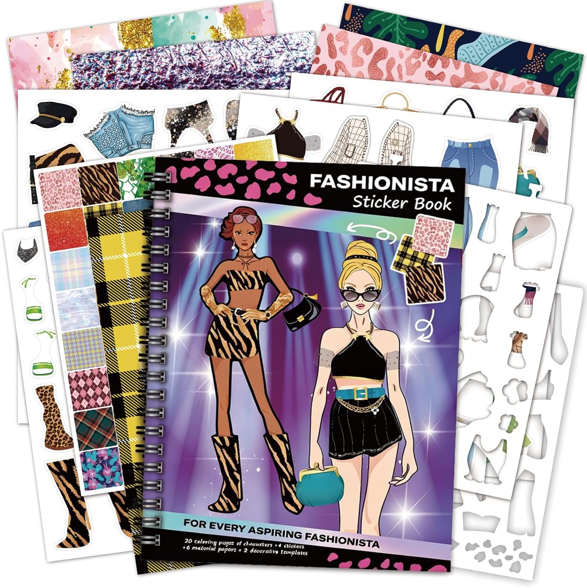 Amazon.com: FUNCLASS Sticker Dress up Book for Girls Ages 4 5 6 7 8 ...
