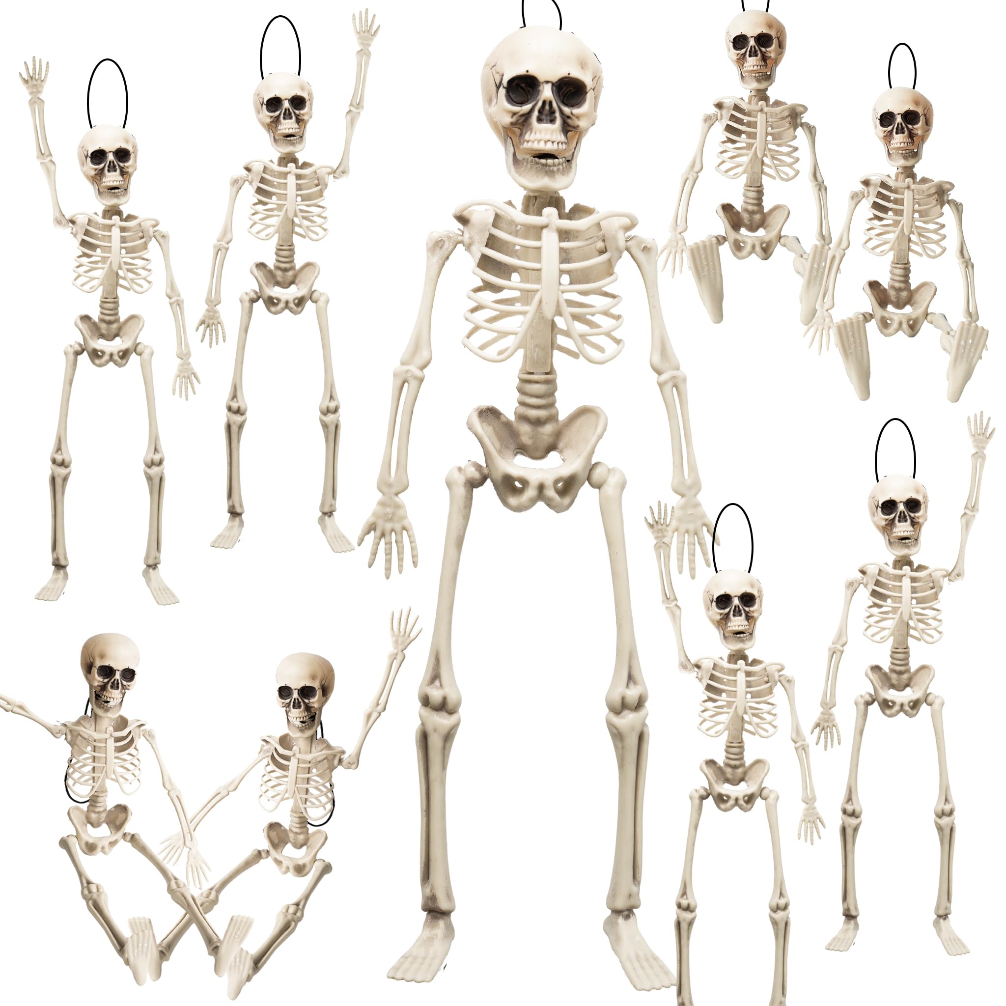 Amazon.com : NEROSUN 8 Pcs 16" Halloween Skeleton Decorations, Full ...