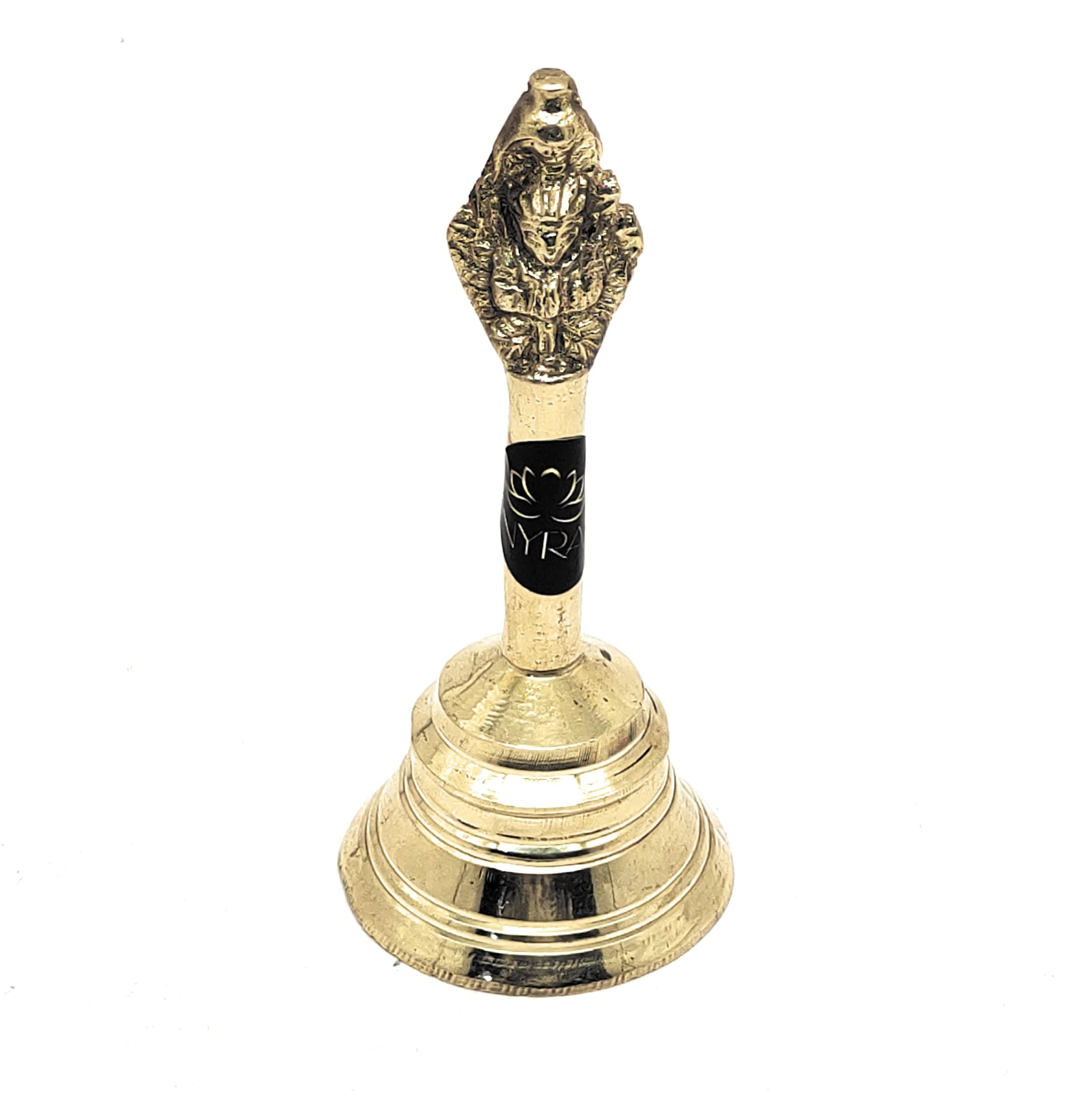 Buy Nyra® Pure Brass/Peetal Pooja Mandir Bell/Ghanti, Hand Bell for ...
