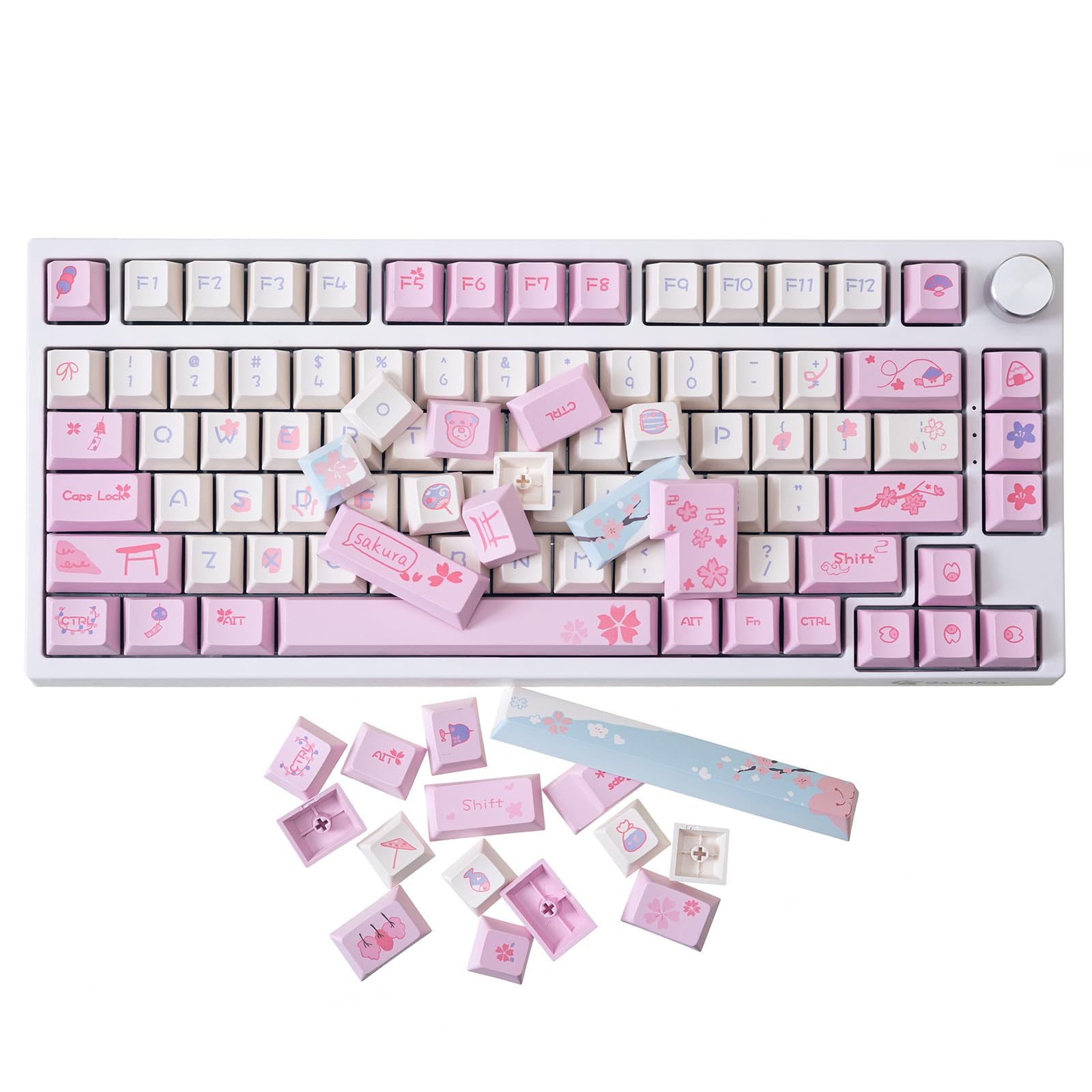 Amazon.com: GK GAMAKAY 133 Keys Pink Keycaps Set, Cherry Profile PBT ...