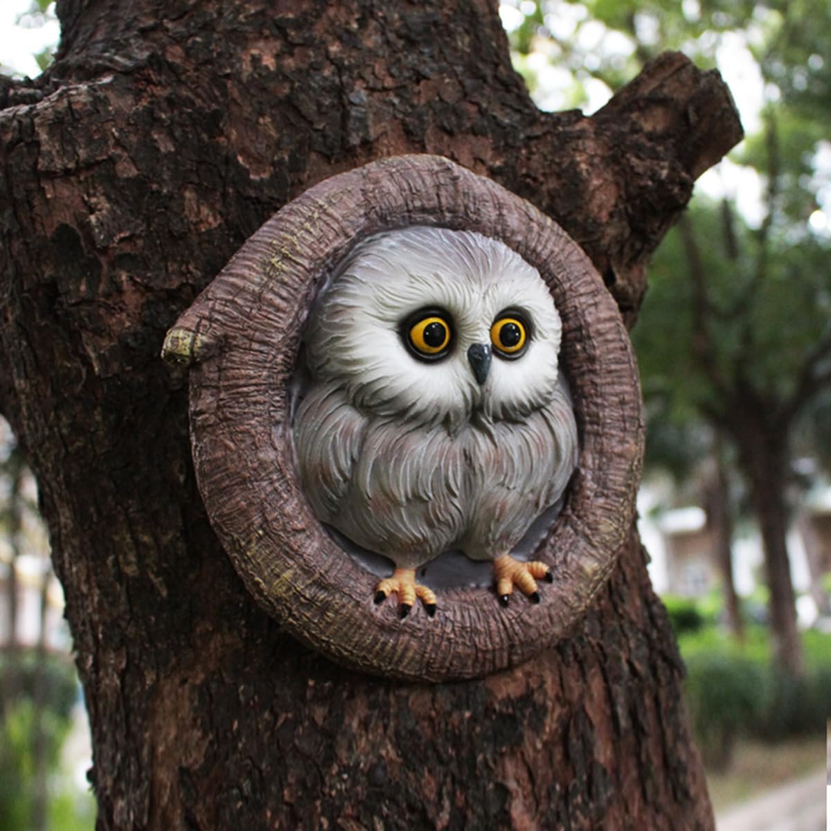 Amazon.com: JARPSIRY Owl Tree Hugger Whimsical Tree Sculpture Garden ...