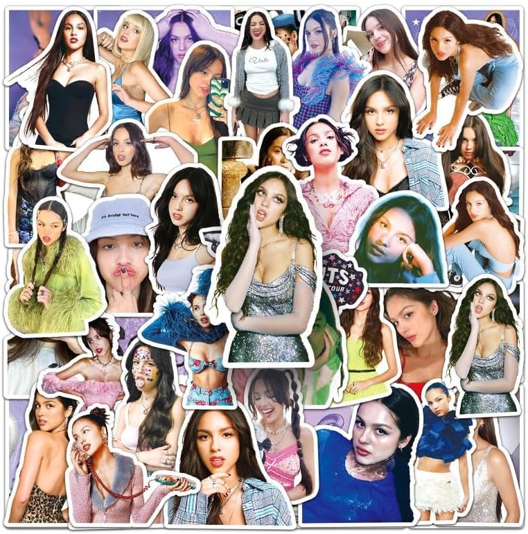 Amazon.com: Olivia Music Decor - 50pcs Female Pop Singer Stickers ...