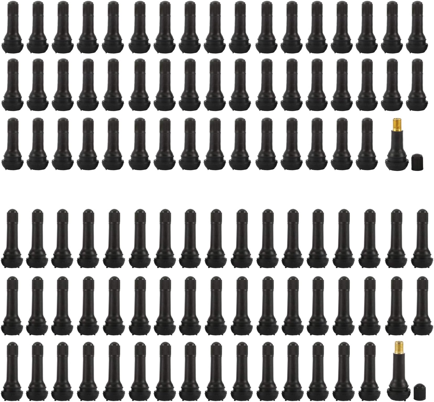 AuInLand 100 PCS TR413 and TR414 Snap-in Tire Valve Stem (50Pcs TR413 ...