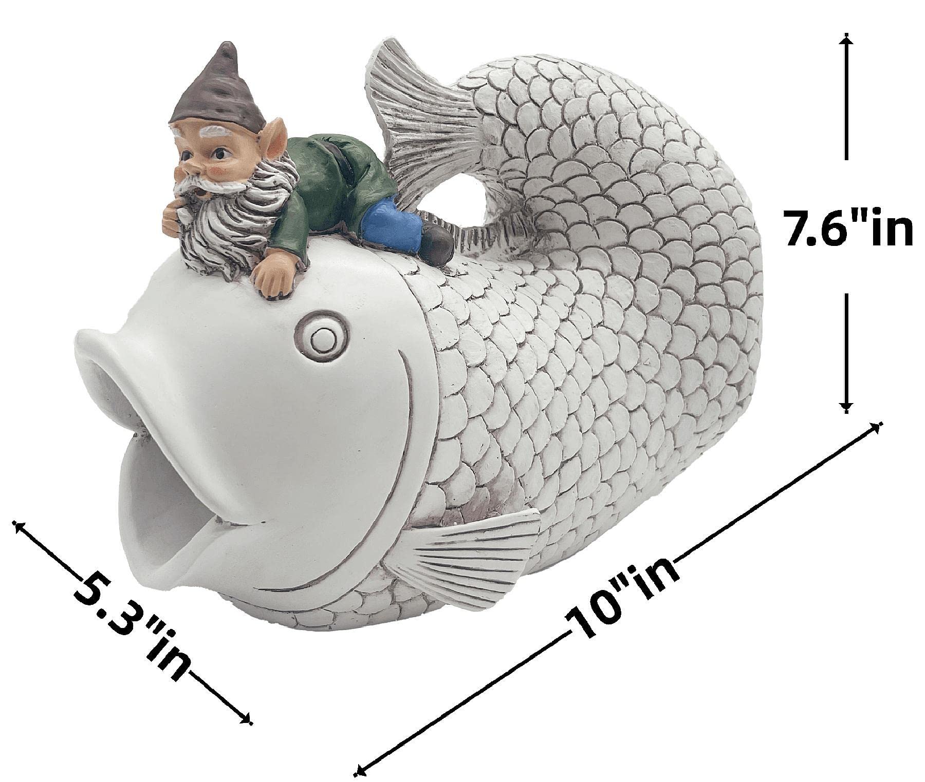 Snapklik.com : Gnome Fish Sculpture, Garden Animal Statue & Outdoor ...
