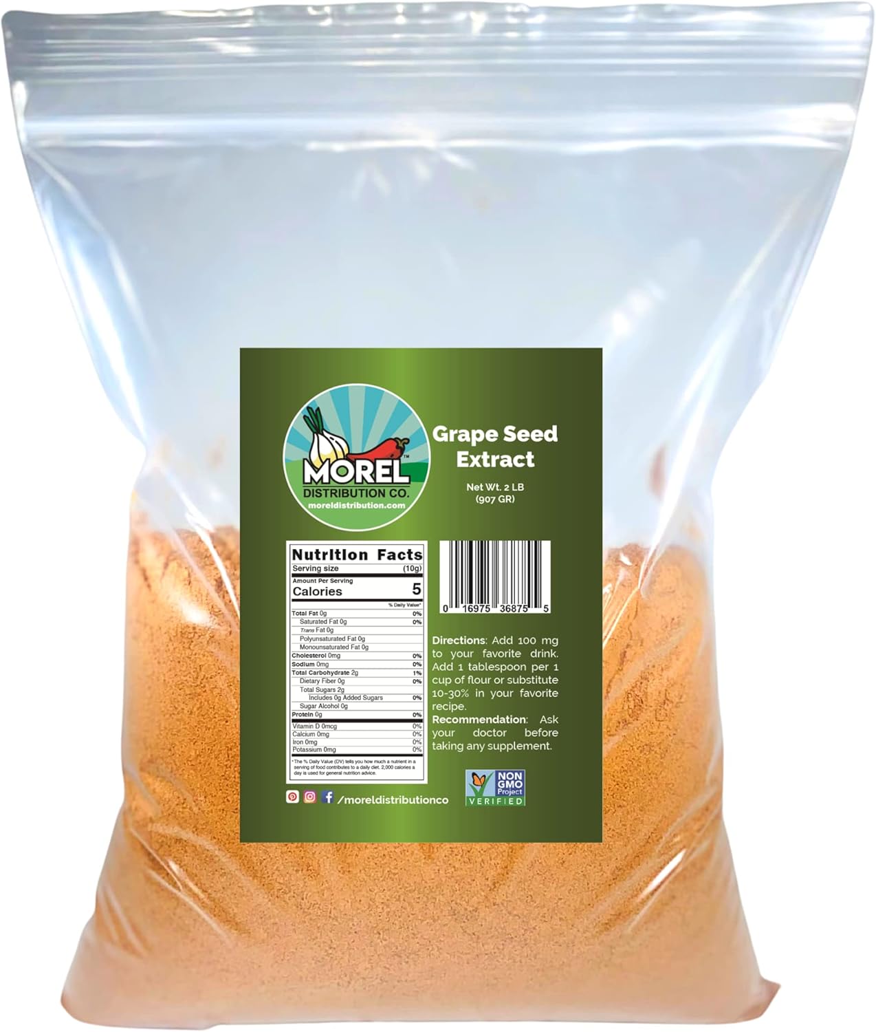 Amazon.com: Morel Distribution Company Grape Seed Extract Powder 2 lbs ...