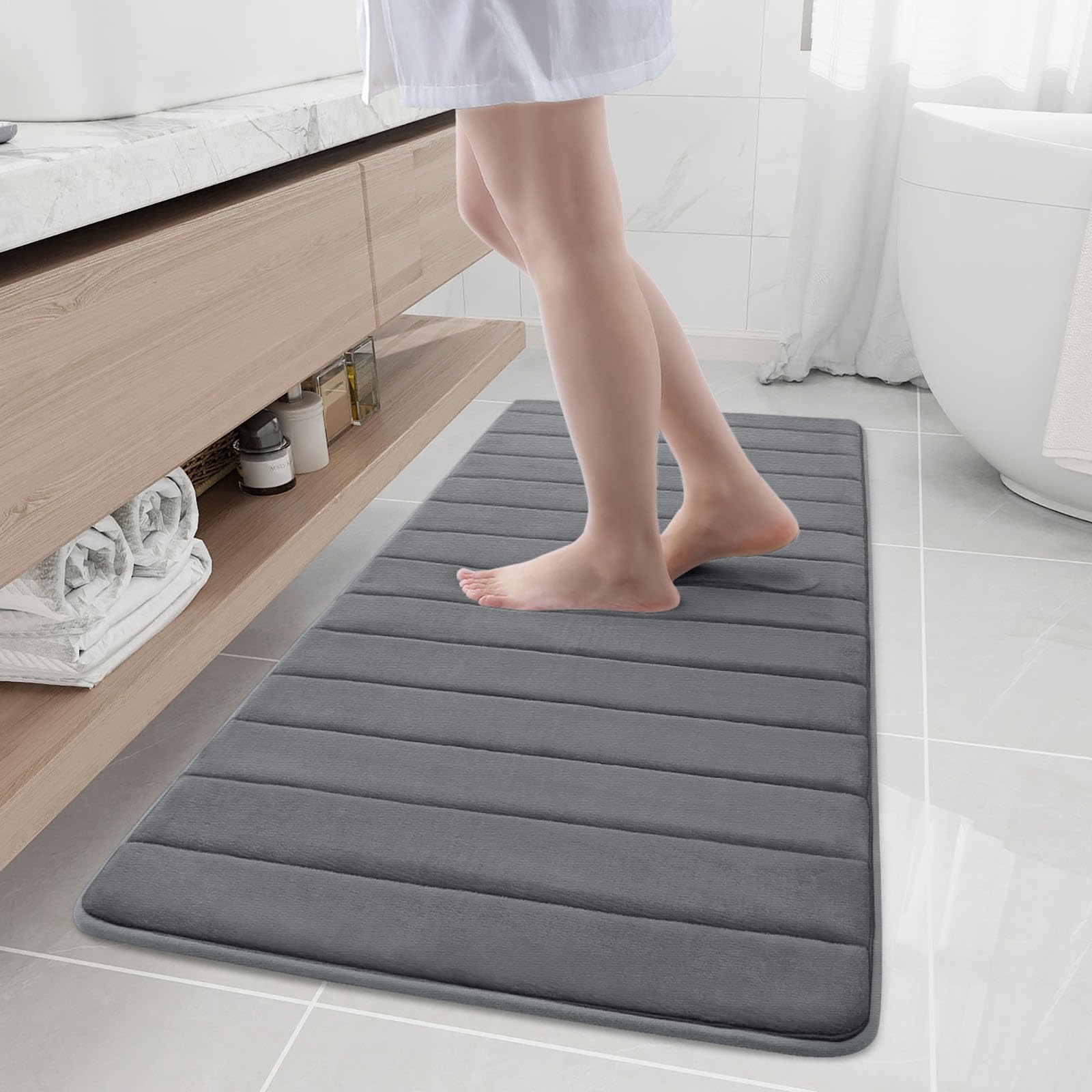Amazon.com: Buganda Memory Foam Bath Mat, 55" x 24", Ultra Soft and Non ...