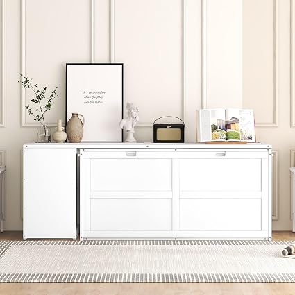 Amazon.com: Merax Murphy Bed Queen Size, Murphy Cabinet Bed with ...