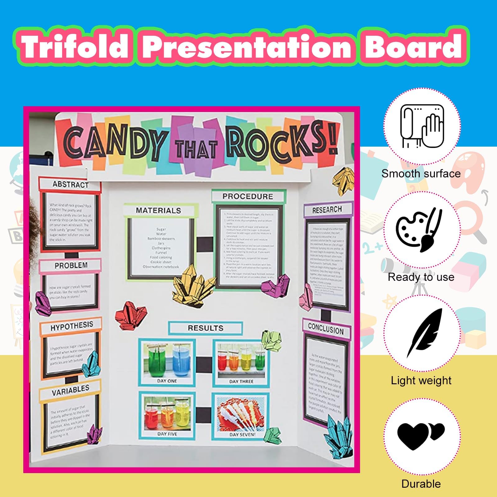 Rock Candy Science Fair Project Board Scientific Studies – The