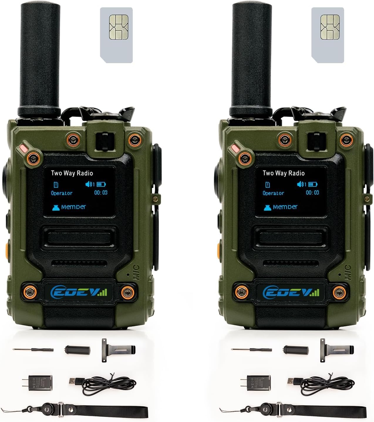 Amazon.com: EOEV Walkie Talkie for Adults with SIM Card Long Range ...