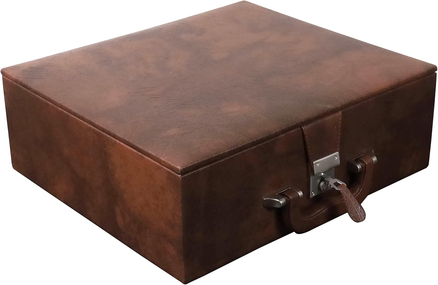 Amazon.com: RoyalChessMall - Tan Brown Leatherette Coffer Storage Box ...