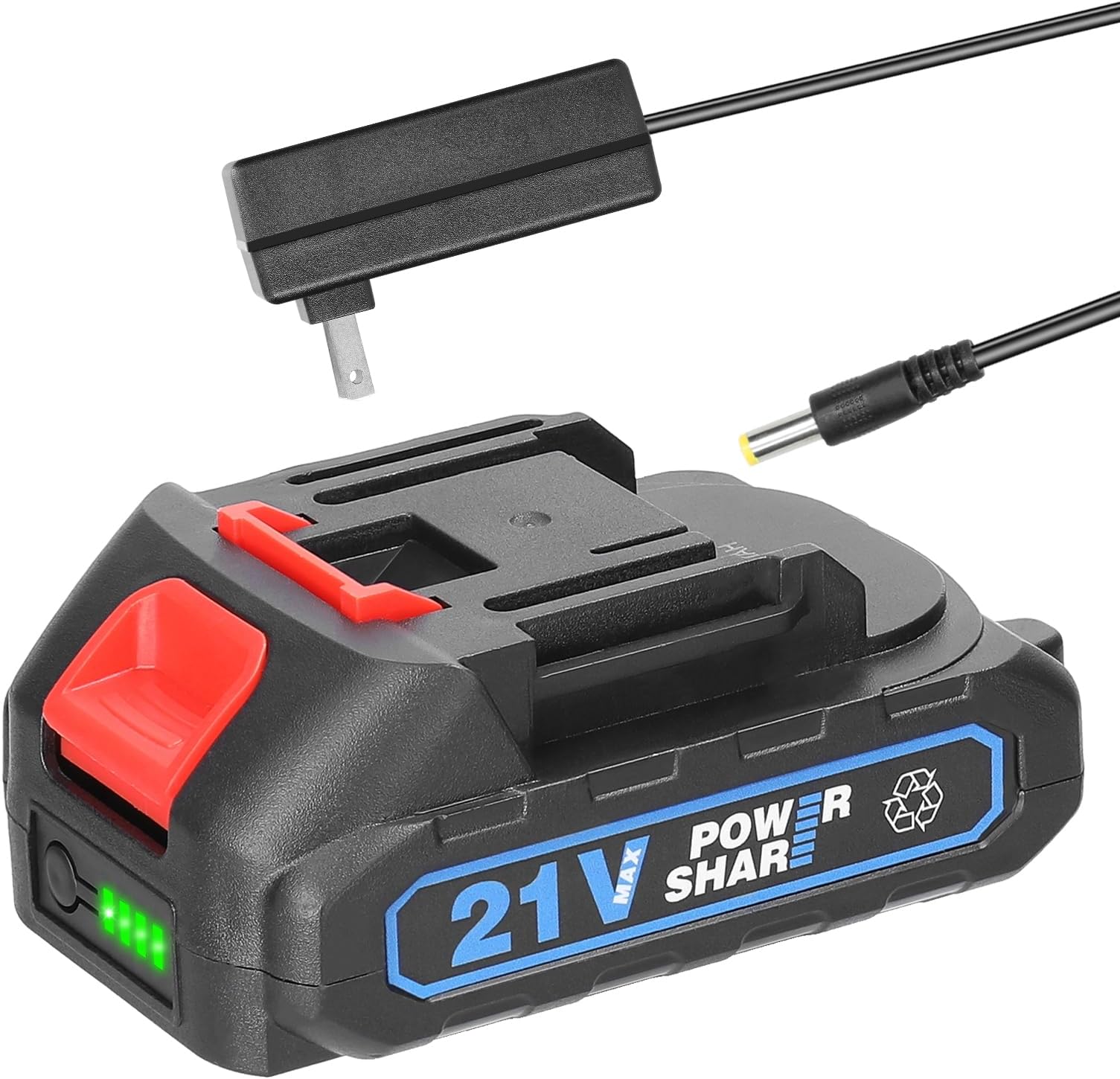 21V Rechargeable Lithium Battery and Battery Adapter Set Electric Power ...