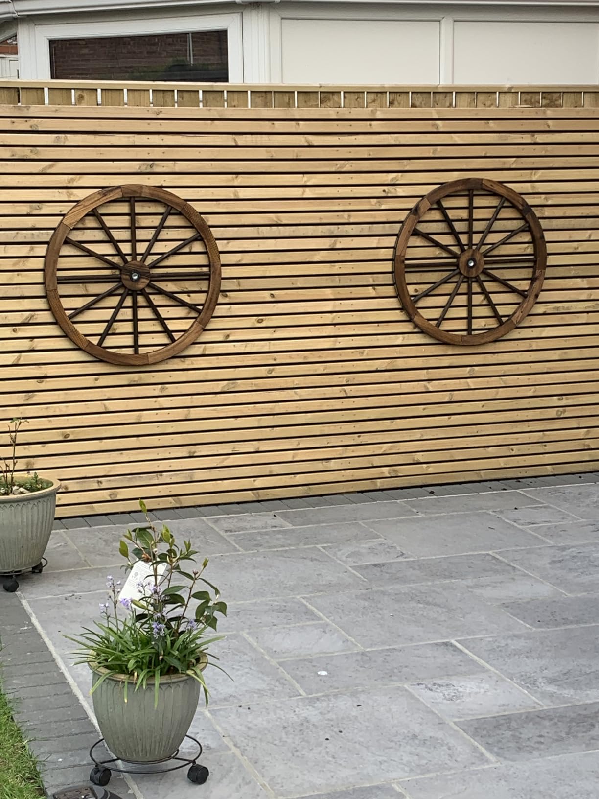 TANGZON 2PCS Decorative Wooden Wheels, 30-Inch Vintage Garden Wood ...