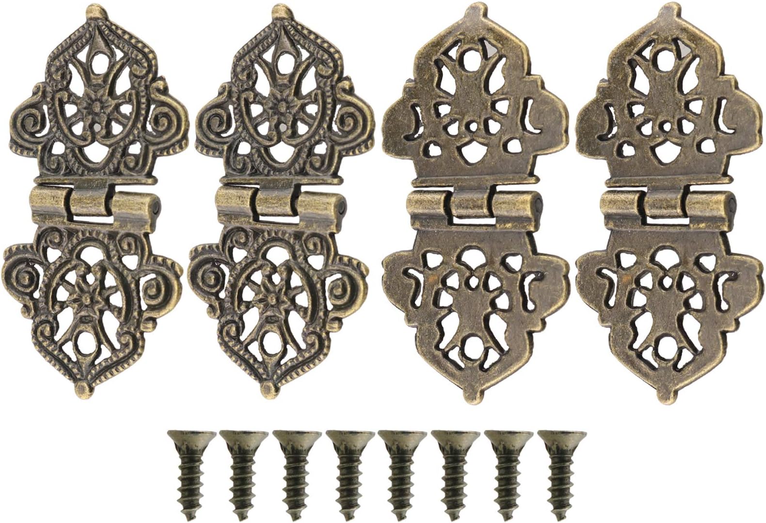 HJ Garden 4pcs Antique Decorative Hinges Bronze Printing Zinc Alloy ...