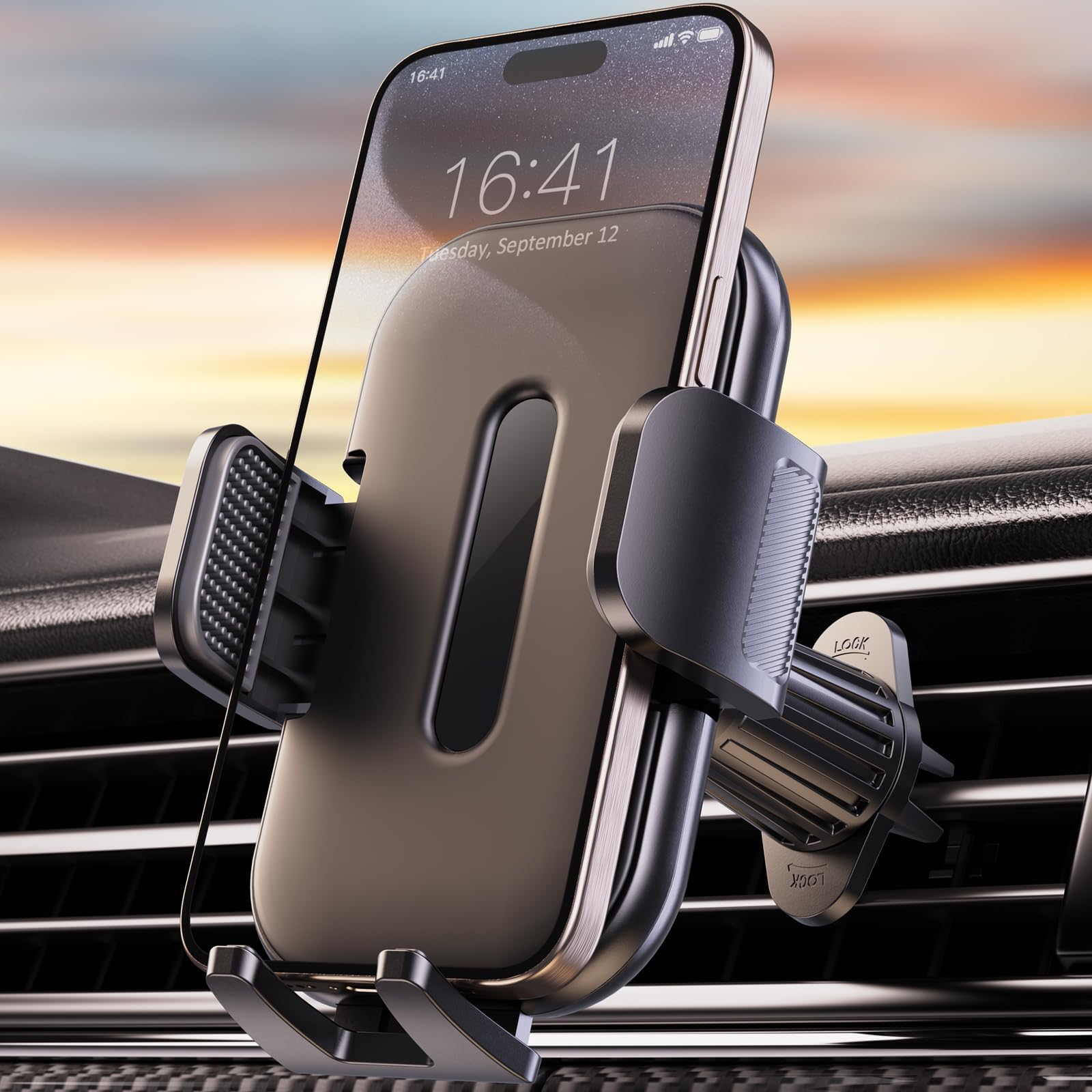 Amazon.com: LOTUNY Car Phone Holder Mount, [Upgraded Vent Clip & Double ...