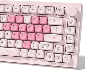 Amazon.com: Womier Keyboard Keycaps - Pink Cute Keycap MOA Profile, PBT Dye-Sublimation Custom ...