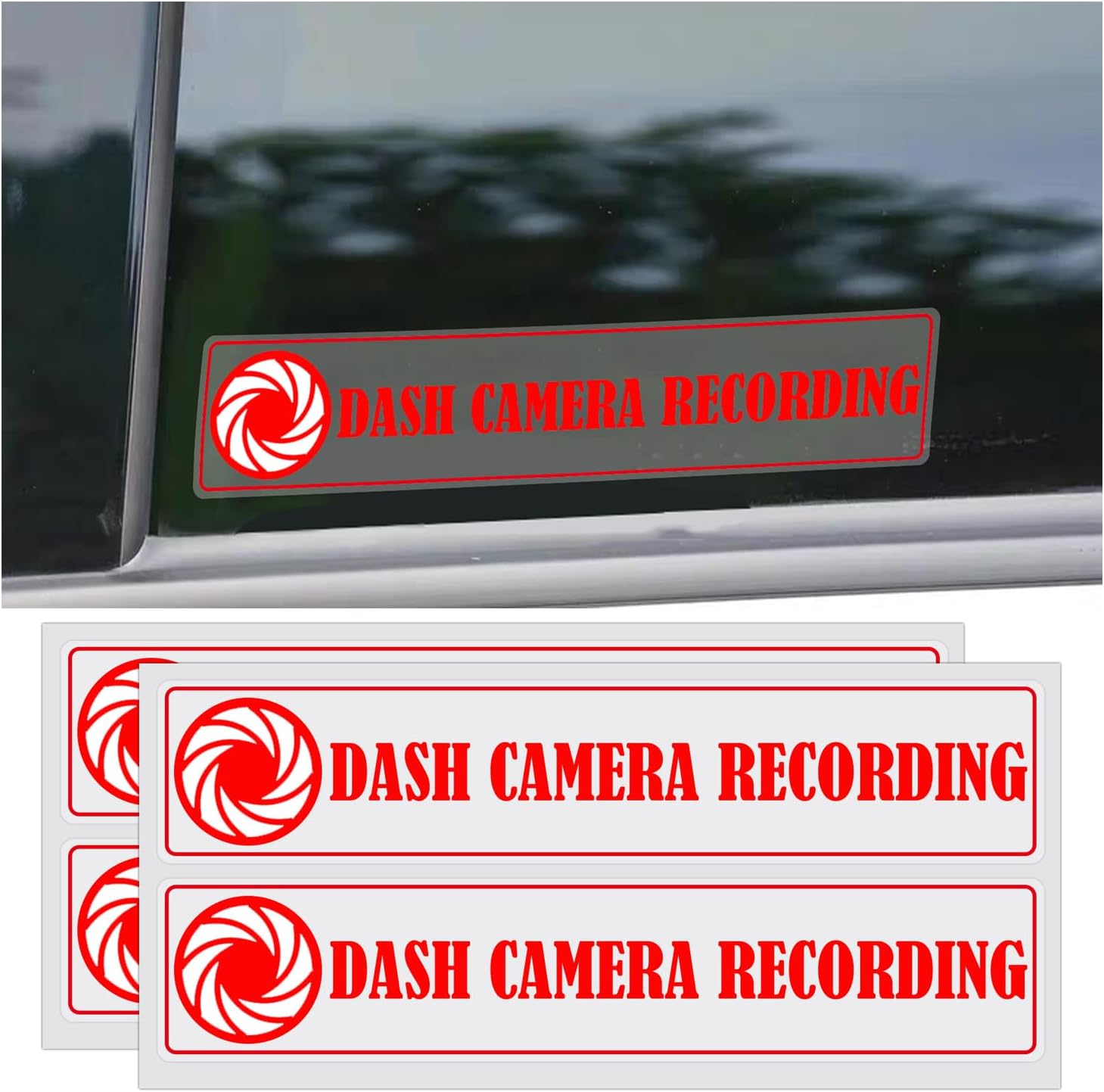 Amazon.com: Dash Camera Recording in Car Sticker 5x1 Inches in Car ...