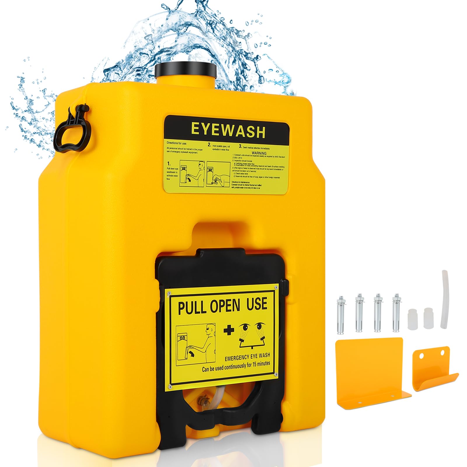Snapklik.com : Portable Eye Wash Station OSHA Approved,14 Gallon Wall ...