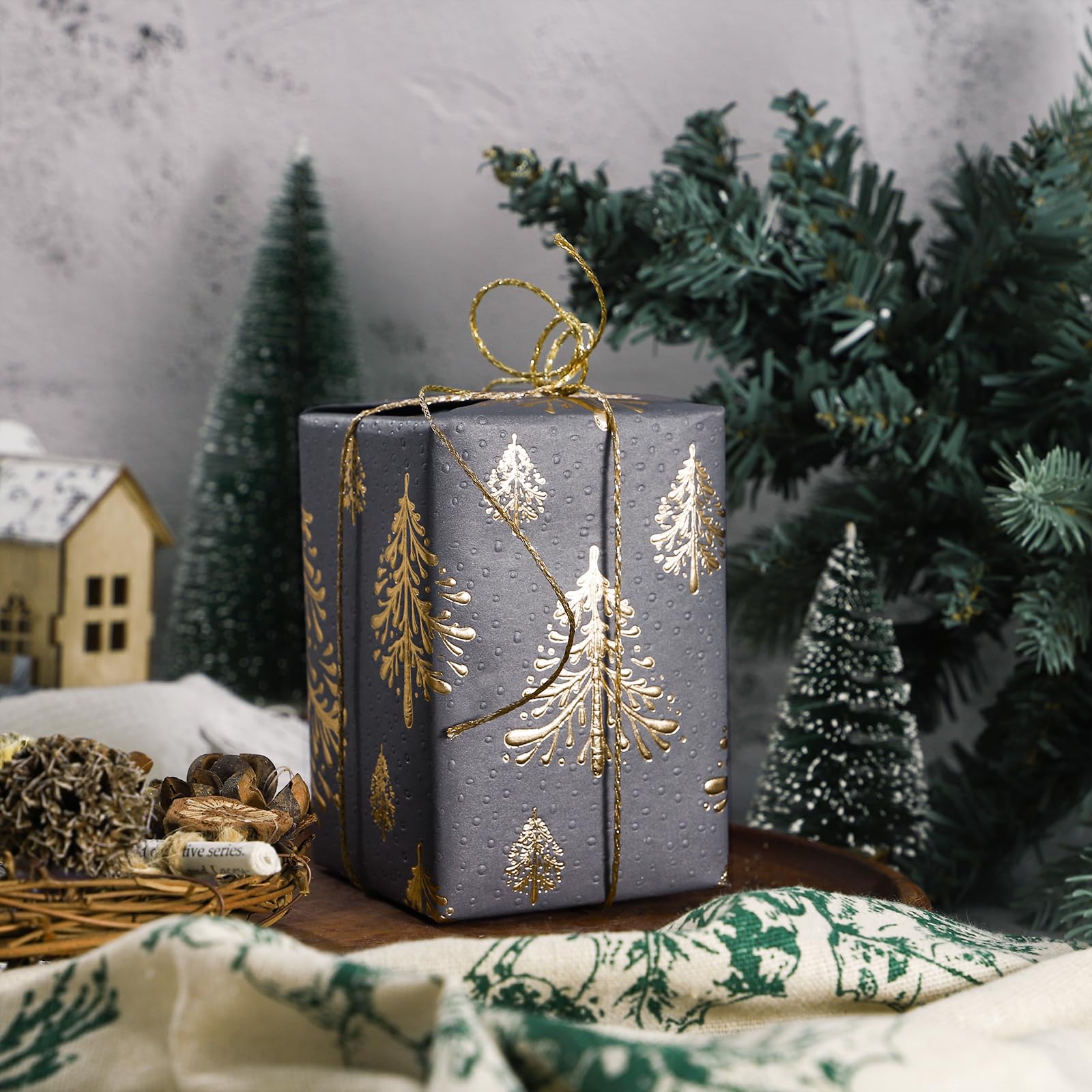 Snapklik.com : WRAPAHOLIC 3D Kraft Christmas Wrapping Paper Roll - Mini ...