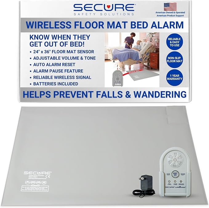 Amazon.com: Secure Wireless Floor Mat Bed Alarm for Seniors - Wireless ...