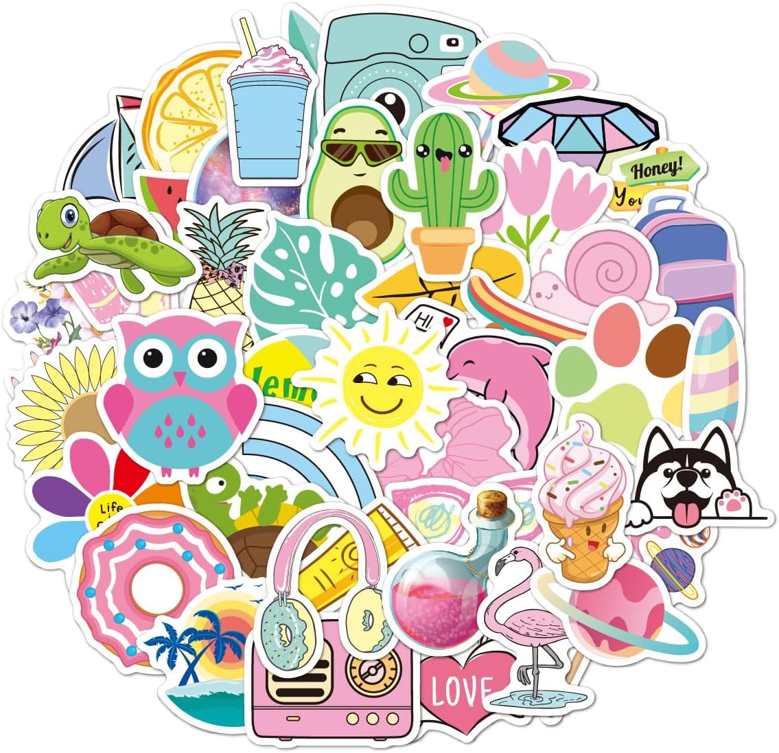 Amazon.com: 104pcs Evil Eye Stickers Vinyl Eyes Sticker Colorful Evil ...