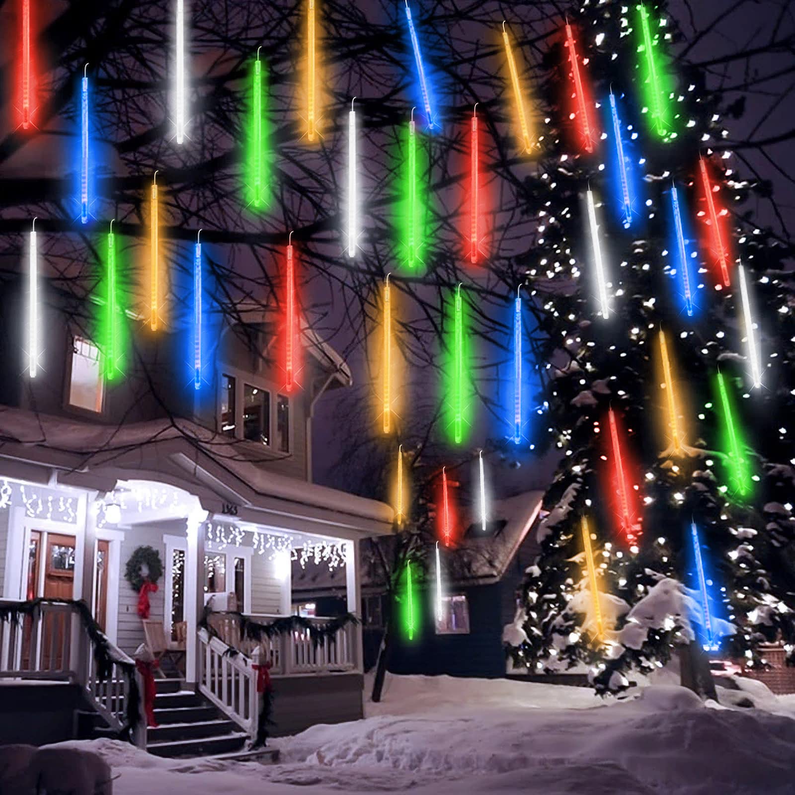 EAGWELL Meteor Lights Outdoor, 50cm 20 Tube 1080 LEDs Christmas Meteor ...
