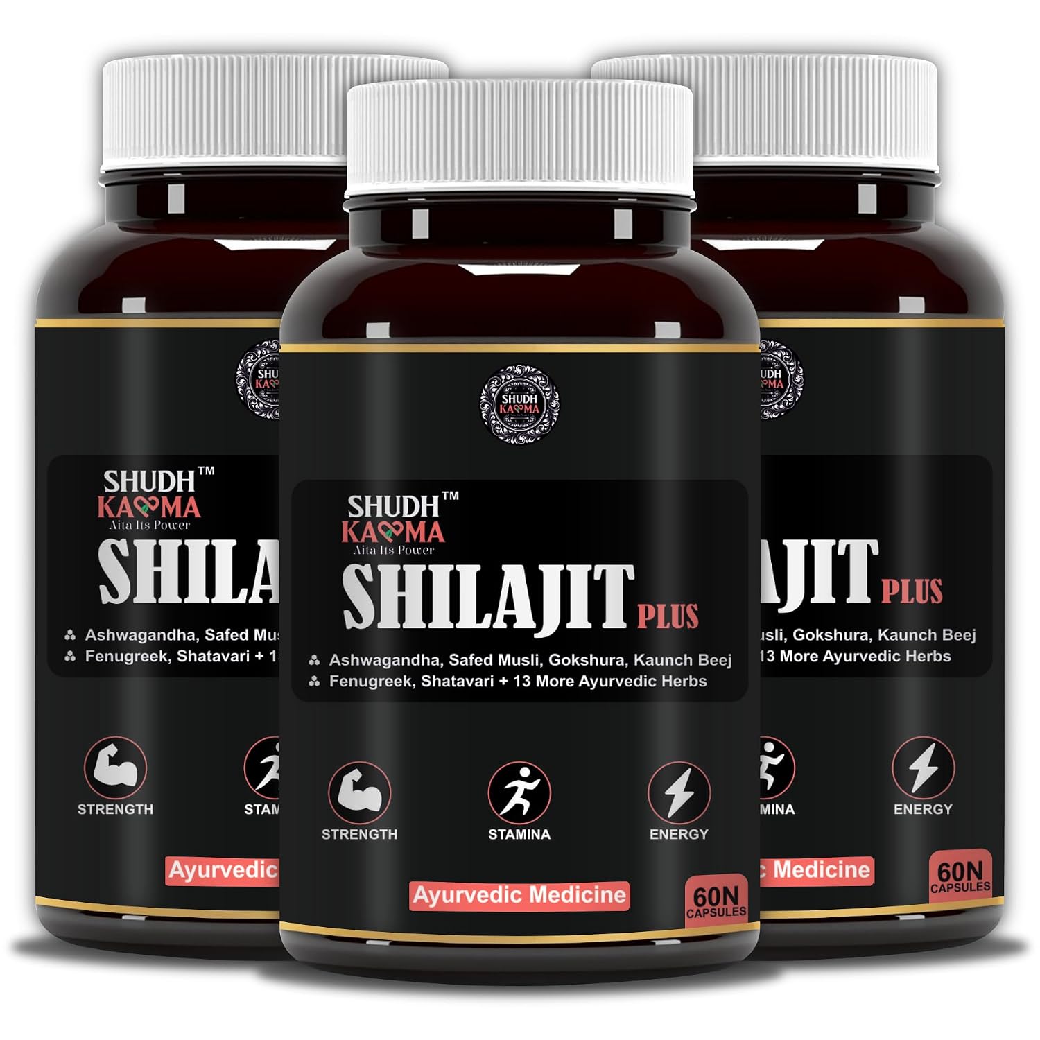 Shilajit Plus Ayurvedic Supplement with 18 Herbs including Shilajit ...