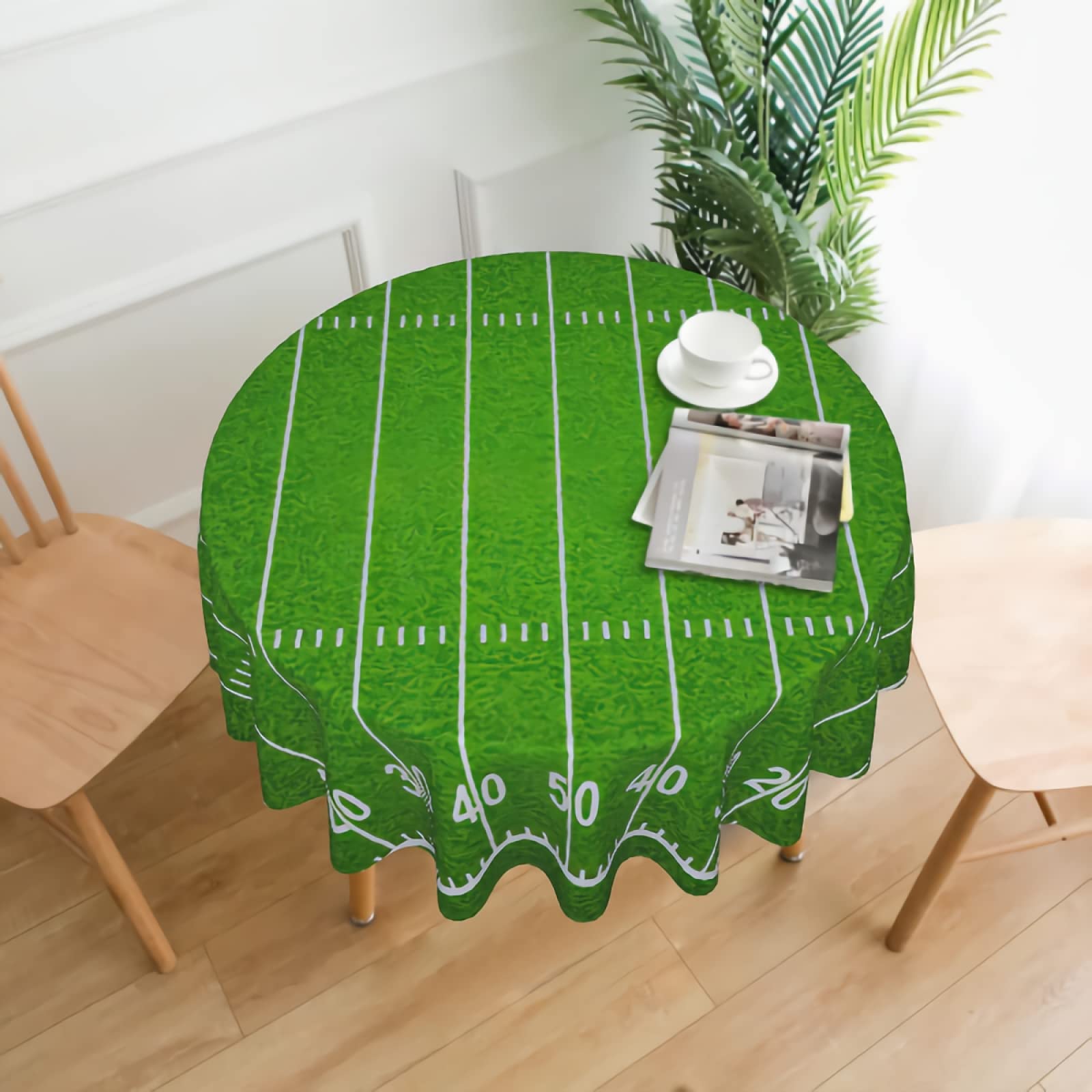Amazon.com: American Football Field Tablecloth Round Green Sport Theme ...