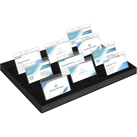 Amazon.com : Wooden Name Badge Holder Wood ID Badge Tray Organizer 23. ...