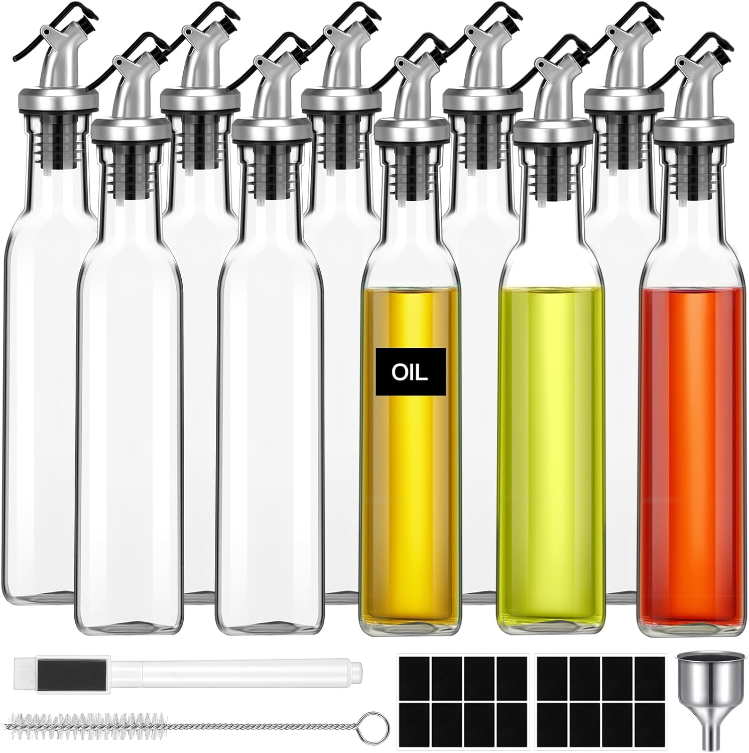 Amazon.com: Uiifan 10 Pieces 8oz Olive Oil Bottle Dispenser Set Oil and ...