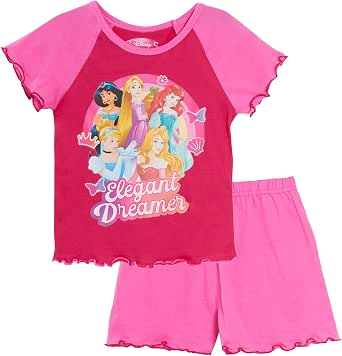 Disney Princess Short Pyjamas Girls Character Shortie Pjs Set Kids ...