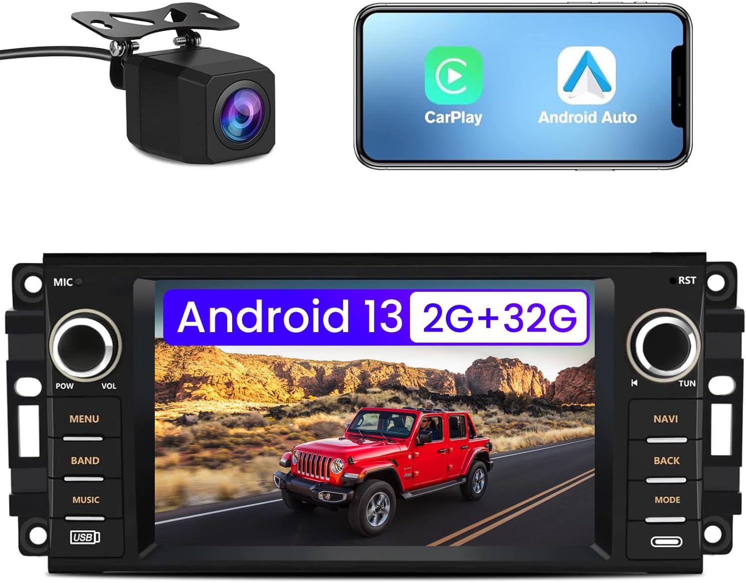 Amazon.com: Android 13 Car Stereo for Jeep Wrangler JK Compass Grand ...