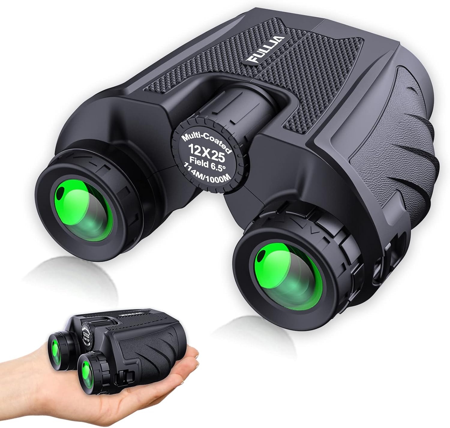 Amazon.com : FULLJA 12x25 Lightweight Binoculars for Adults and Kids ...