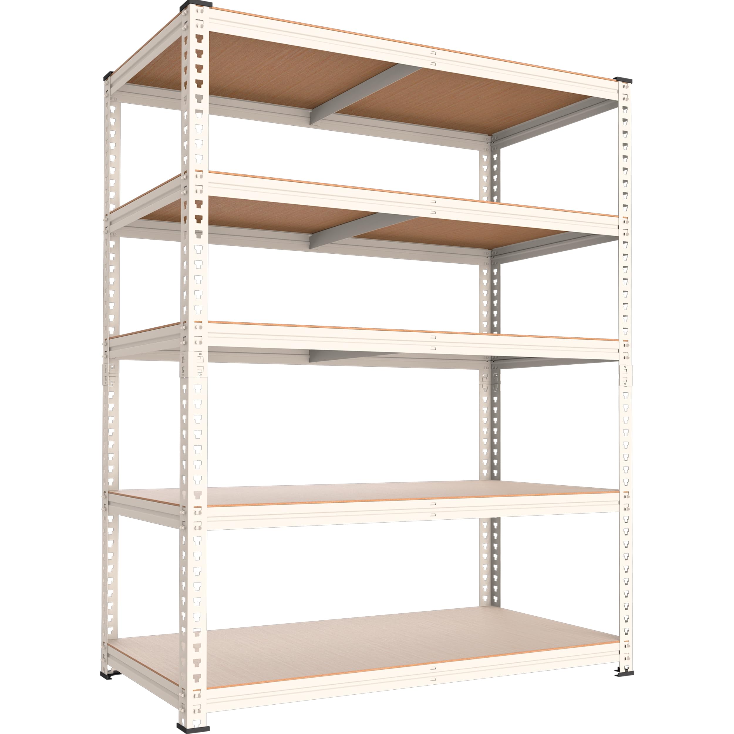 Buy PrimeZone36" W x 16" D x 71" H White Laminated Storage Shelves - 5 ...