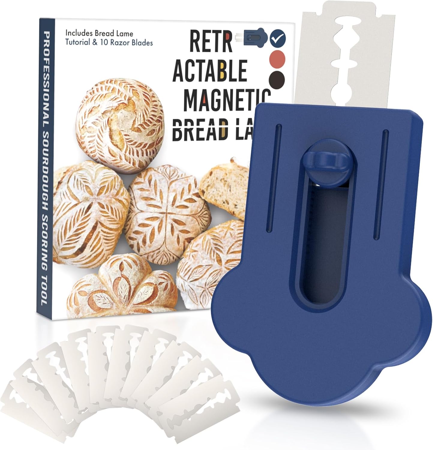 Amazon.com: MEKER Bread Lame, Extractable Magnetic Dough Scoring Tool for Sourdough Bread Baking ...