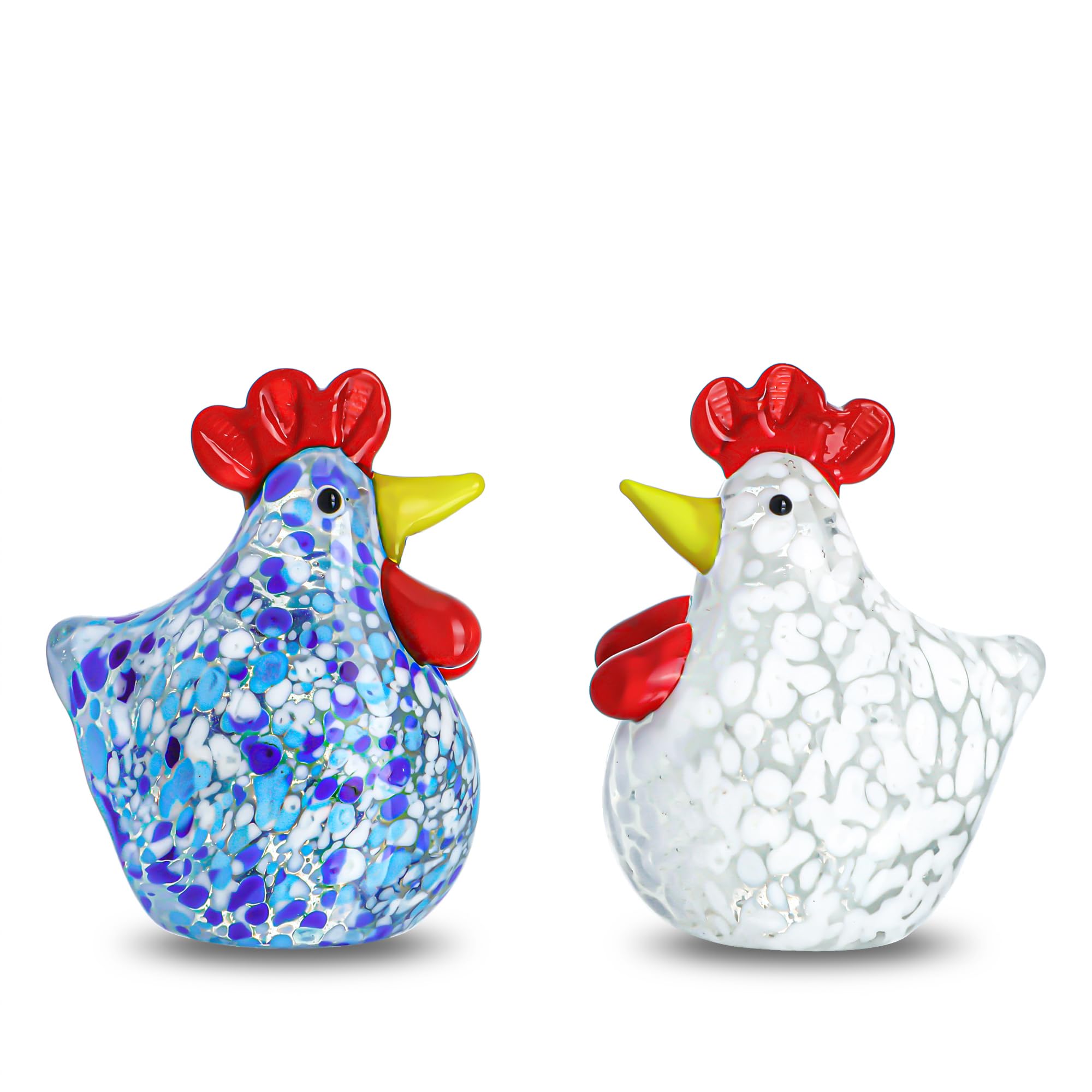 Amazon.com: H&D HYALINE & DORA Blown Glass Chicken Figurines Set of 2 ...