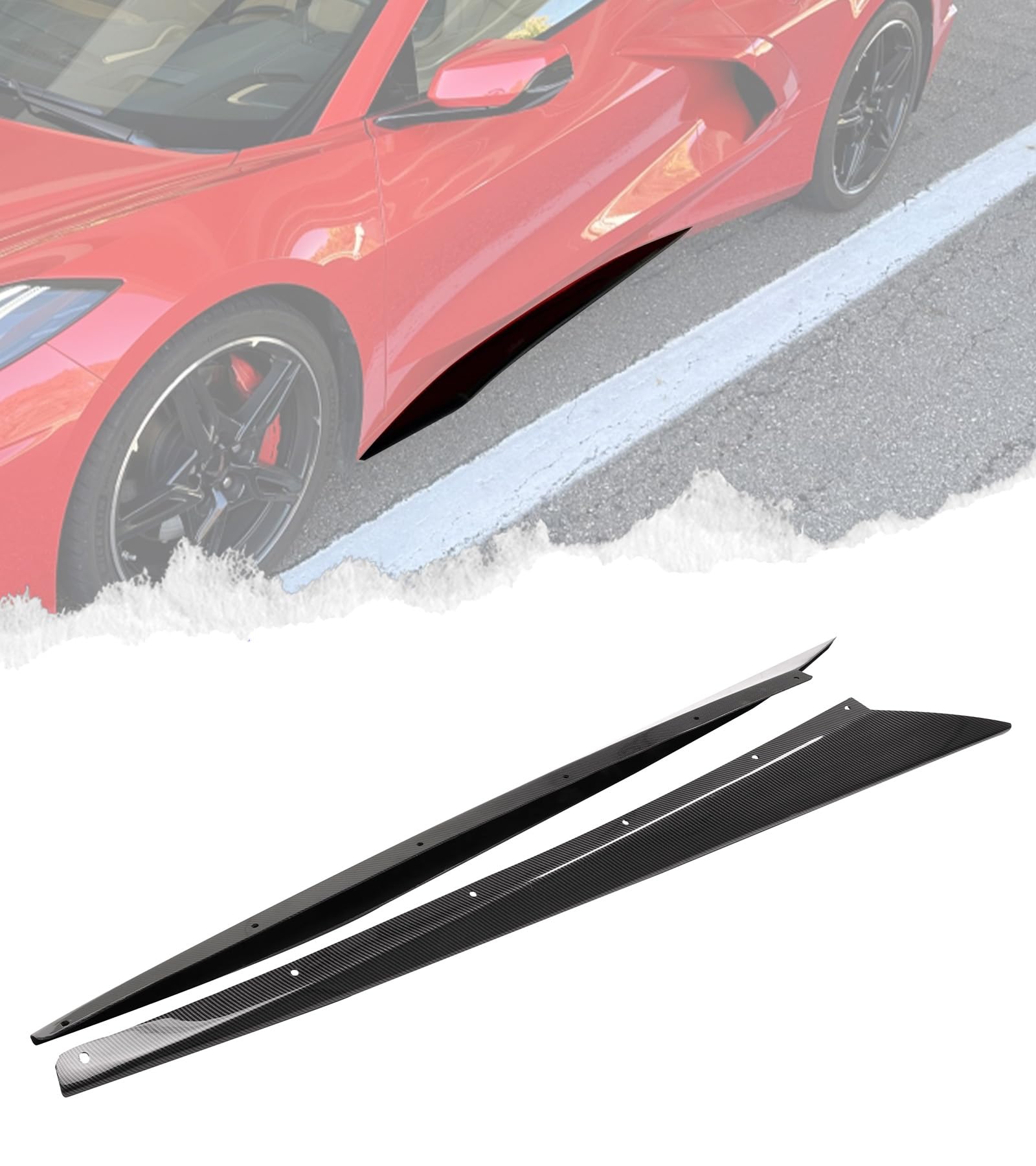 Amazon.com: NUBEHONE C8 Side Skirts Rocker Panels Guard Pair Fit for ...