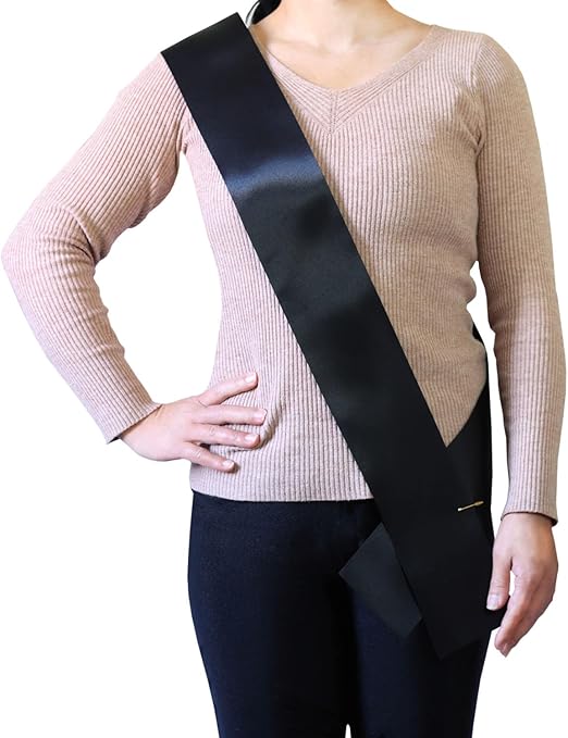 Amazon.com: FENDOLE 6 Pack Black Blank Sash,Plain Satin Sashes,Sashes ...