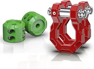 Amazon.com: MZS Winch Stopper Green+ 3/4" Red D Ring Shackles ...