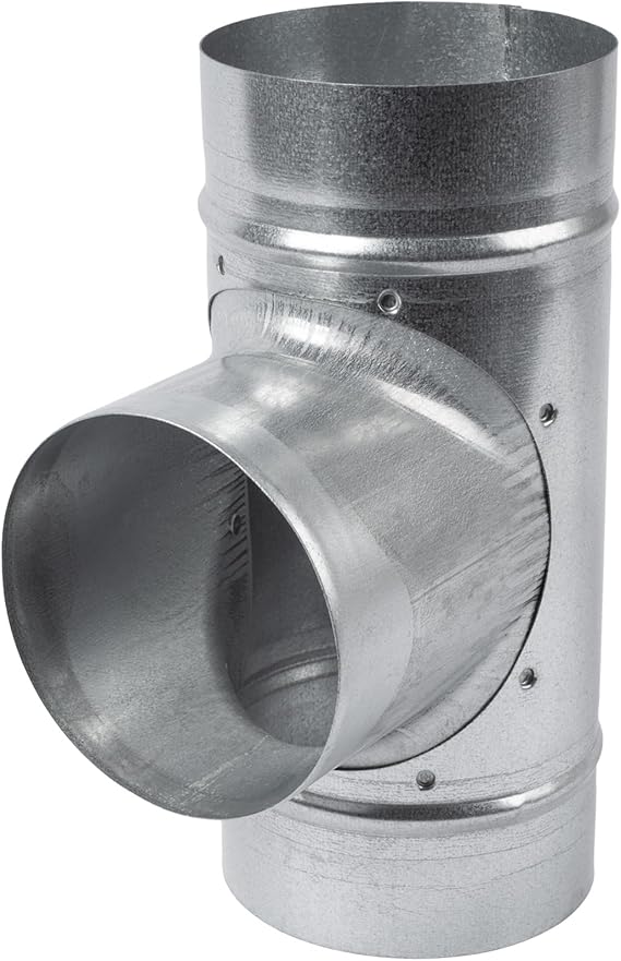 HVAC OV 90° Degree Ø4 x 4 x 4 Inch T Shape Duct Splitter - Metal 3 Way ...