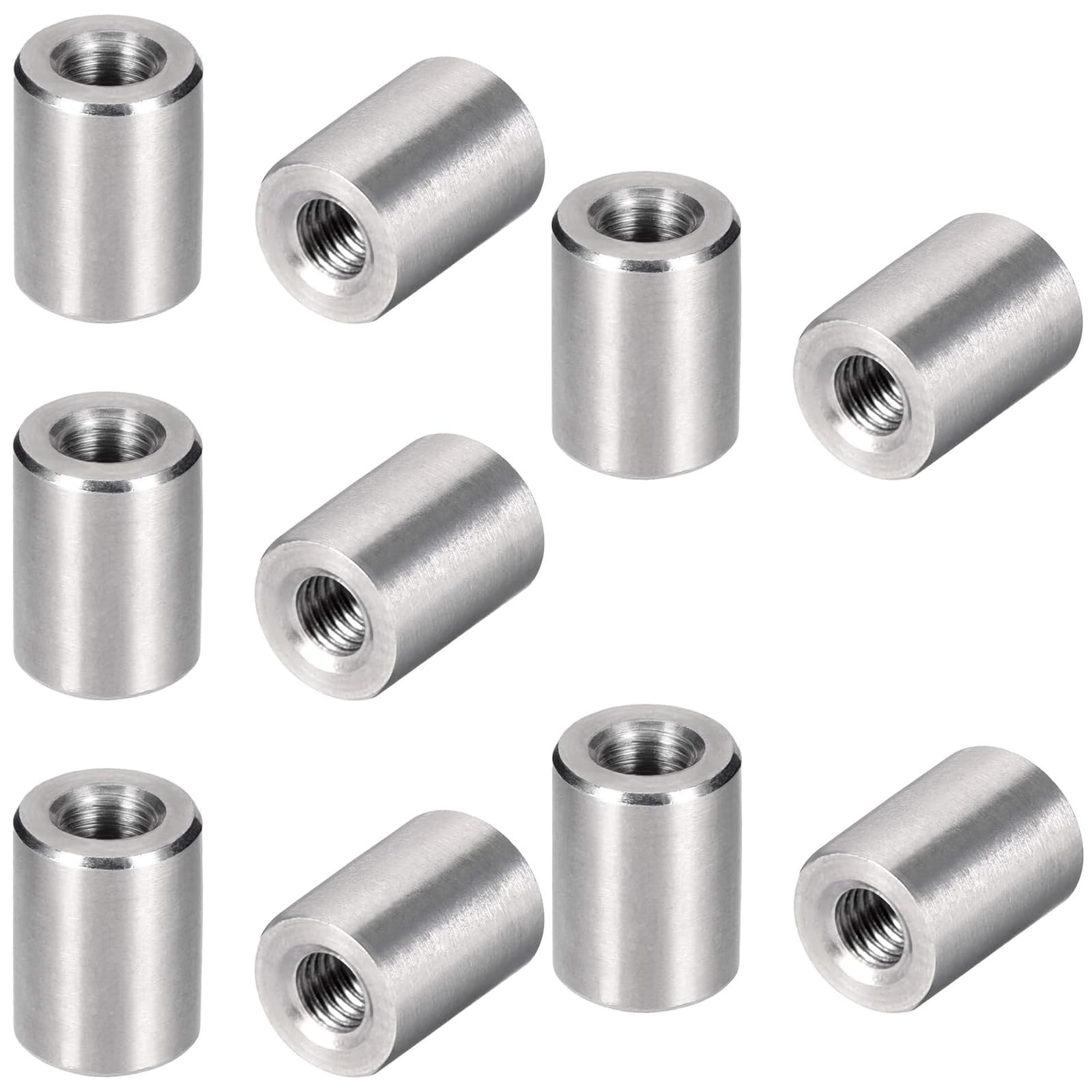 MroMax 10Pcs M3 Round Connector Nuts, 304 Stainless Steel Rod Coupling ...