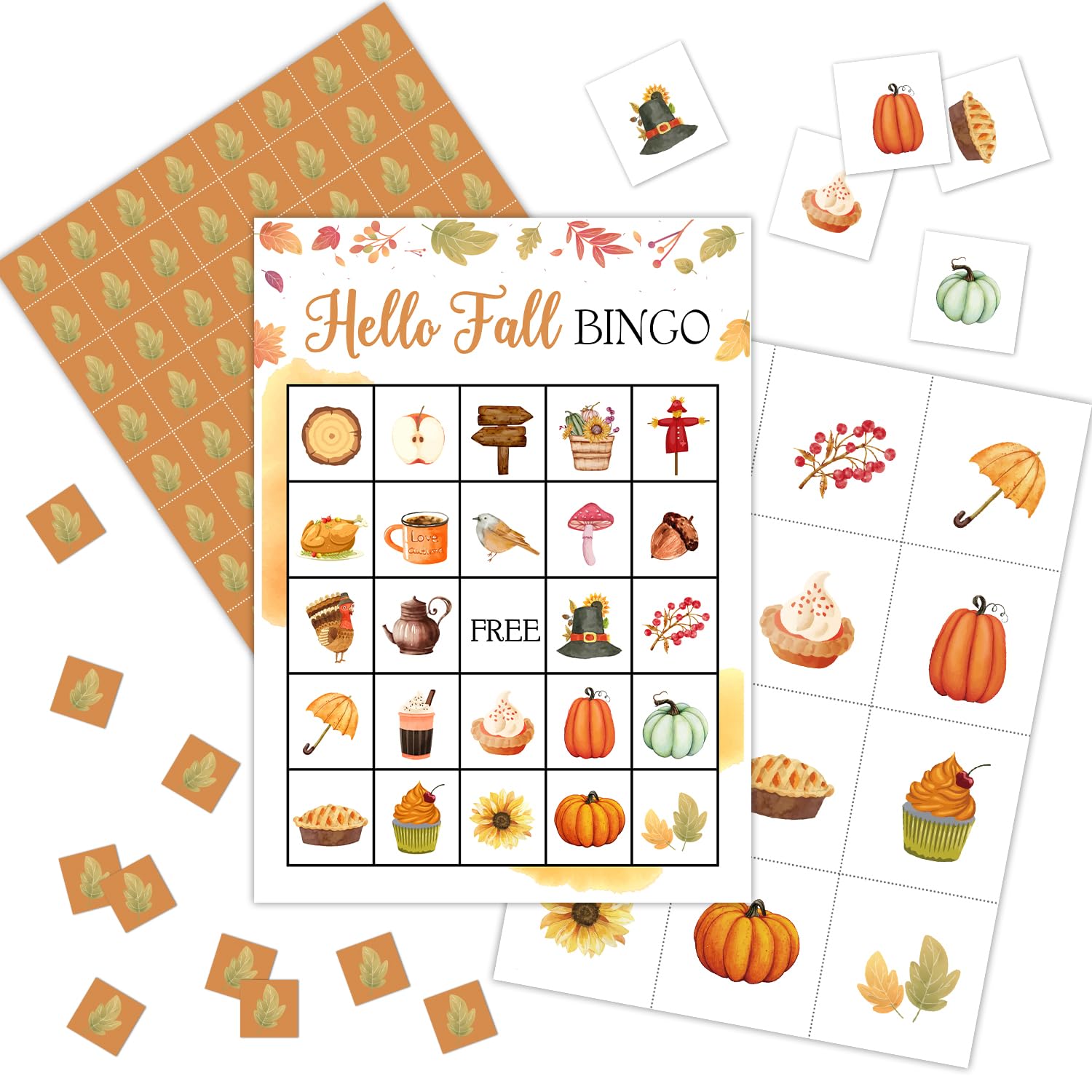 Amazon.com: Ziyouza Happy Fall Bingo Bingo - Thanksgiving Bingo Games ...