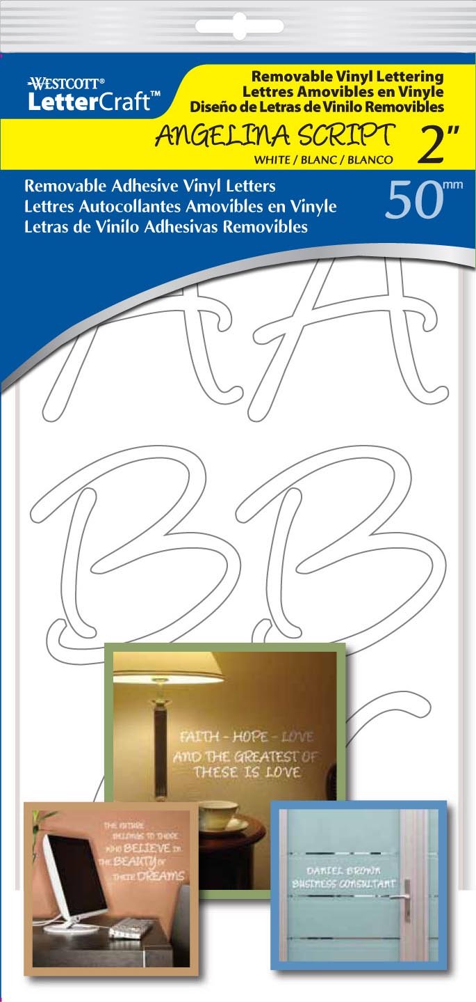 Amazon.com : Westcott LetterCraft Removable Vinyl Lettering, Angeline ...