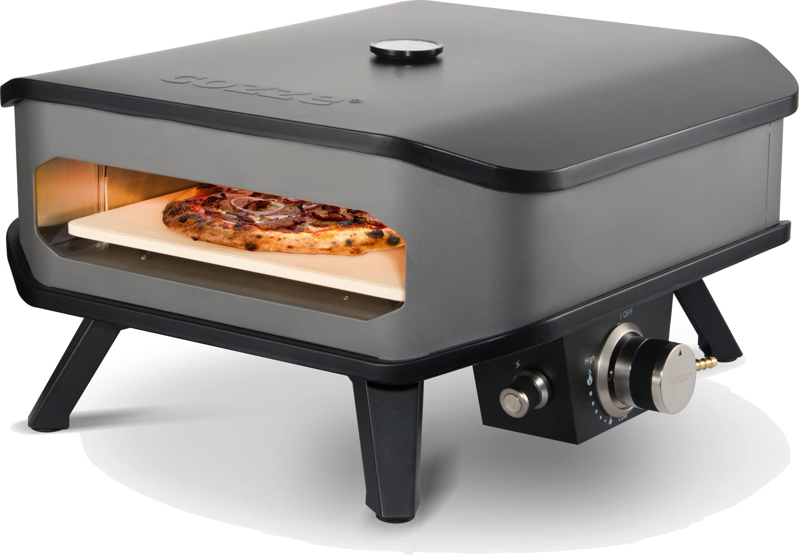 Cozze® 13" Gas-Pizzaofen mit integriertem Thermometer, hochwertigem ...